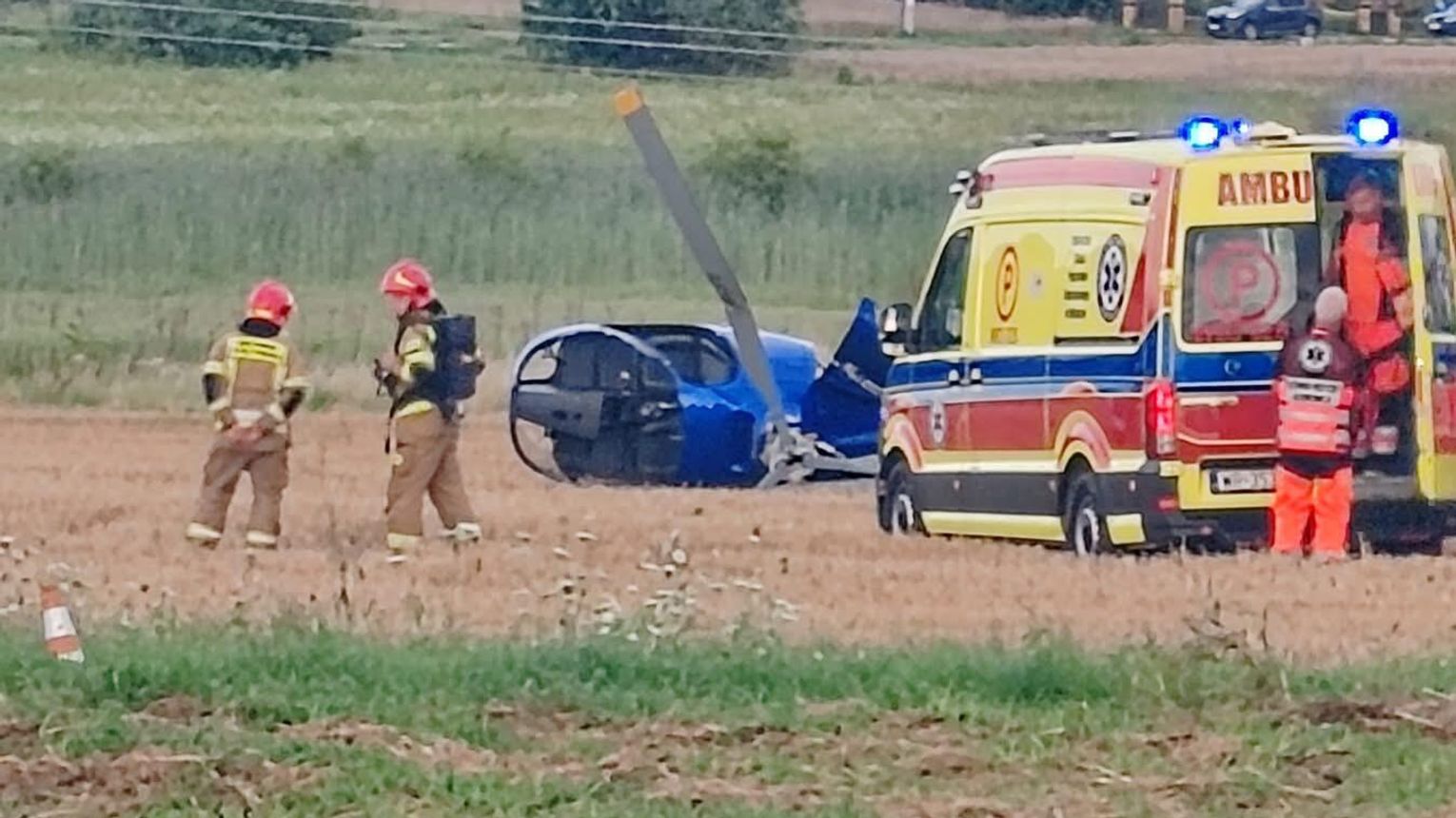 Dramatyczny wypadek śmigłowca w gminie Iłża